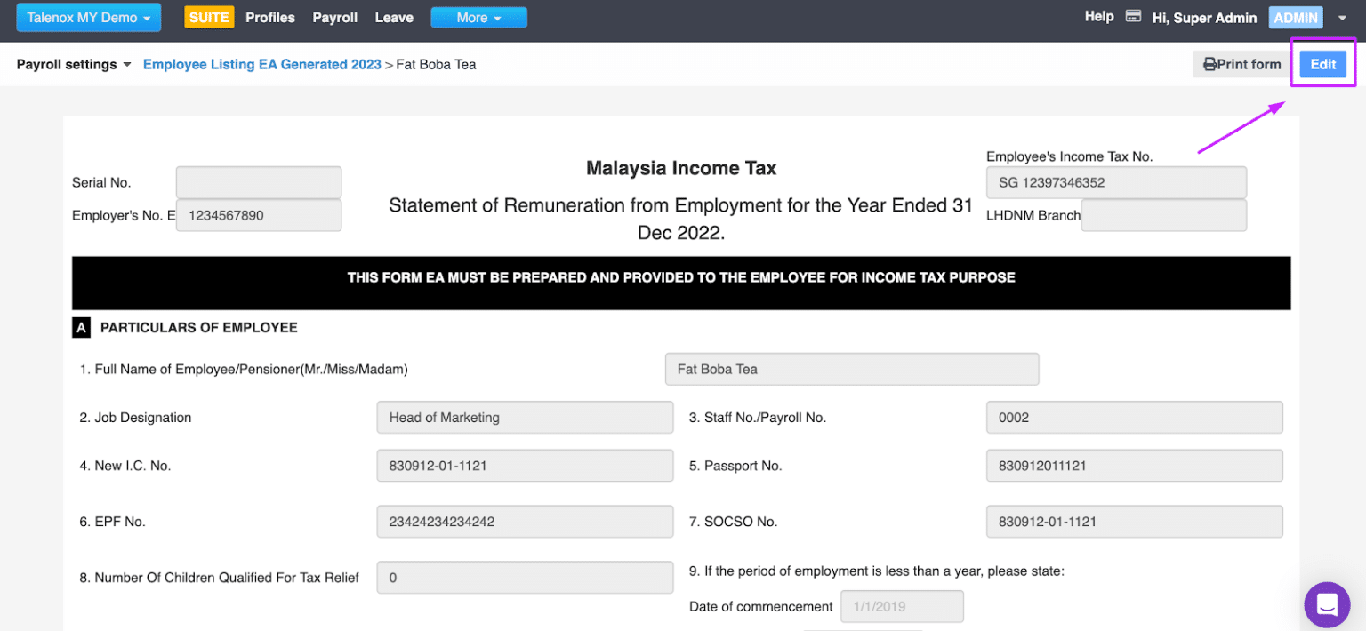EA Form 2024 Excel Format Download Free
