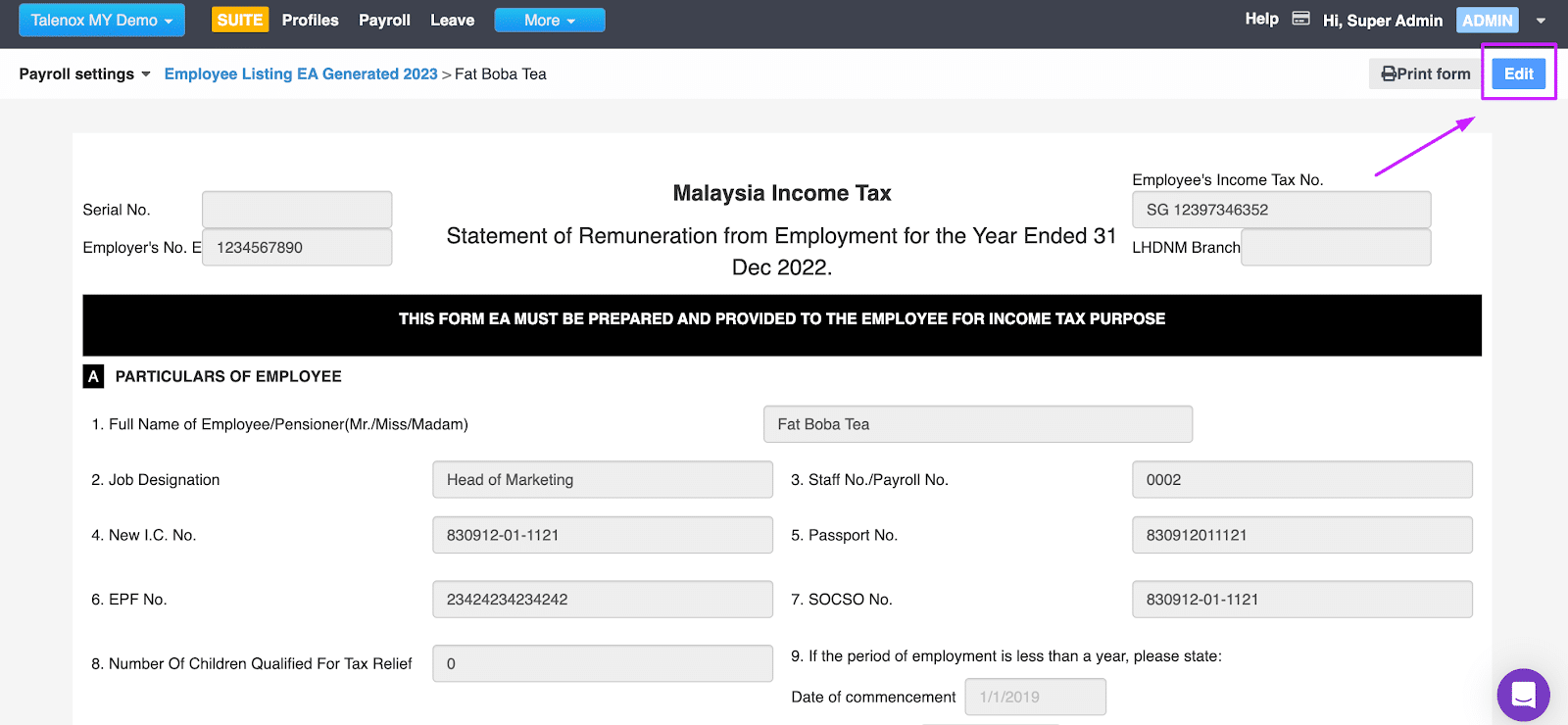 EA Form 2024 Excel Format Download Free
