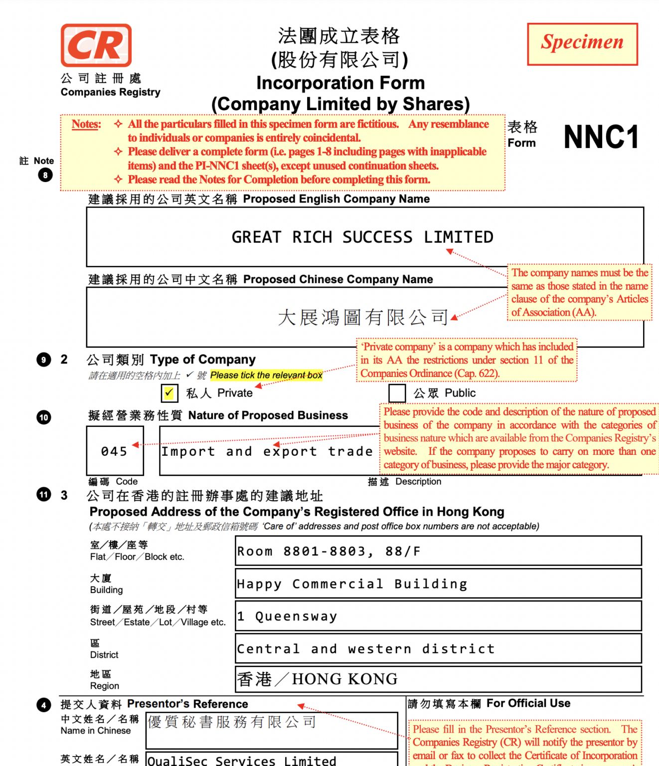 NNC1, NNC1G, NN1 Form in Hong Kong | FastLane Group