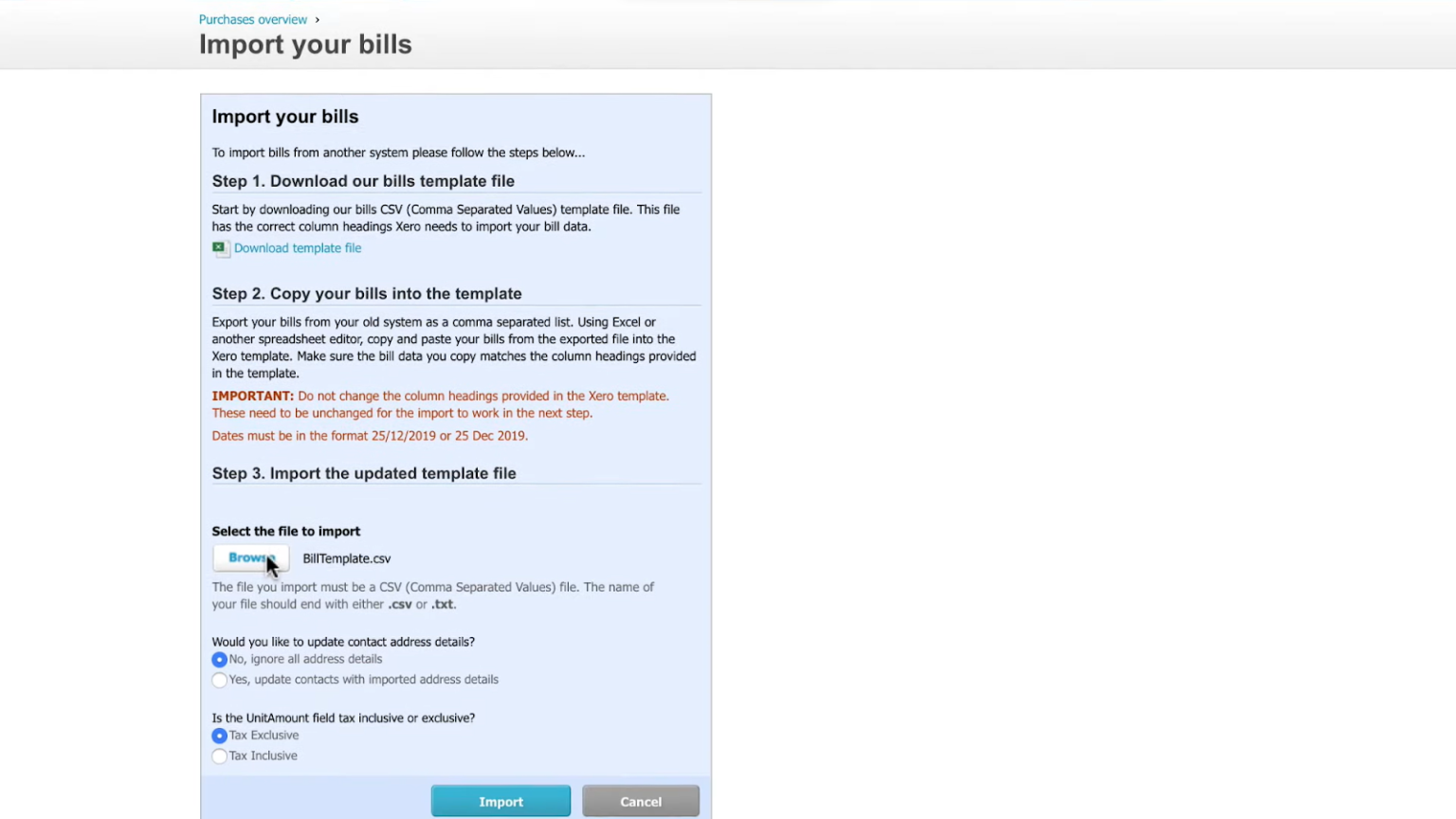How to Import Bills into Xero